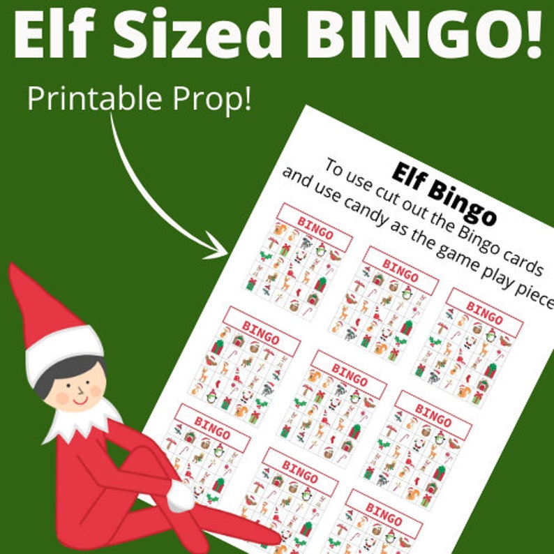 Elf Sized BINGO - Printable Elf Prop for Your Favorite Elf! Printable ...