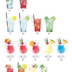Watercolour Cocktail Menus A3, Custom Wall Art Gift - Etsy UK