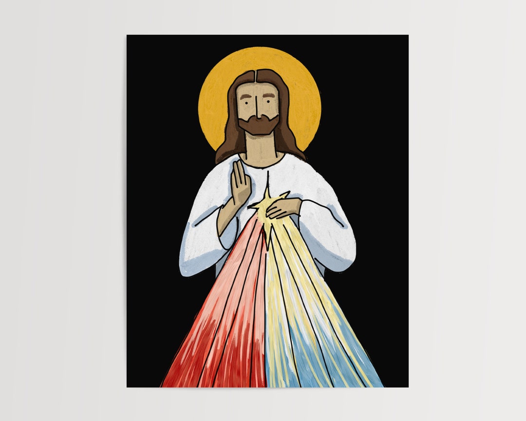 Divine Mercy Illustration Catholic Art 8x10 5x7 11x14 Print - Etsy