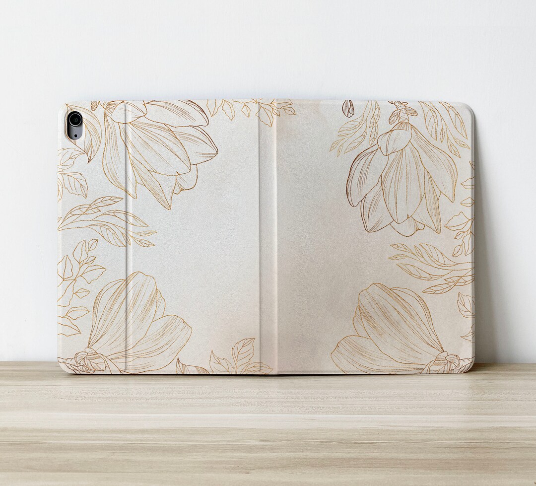 Magnolia Line Personalized Custom Initials Name Flip Apple iPad Case ...
