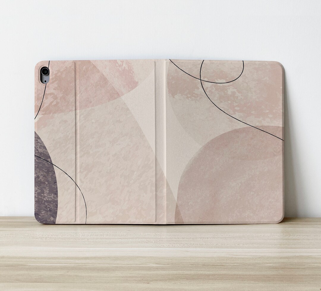 Simple Female Beige Personalized Custom Initials Name Flip Apple iPad ...