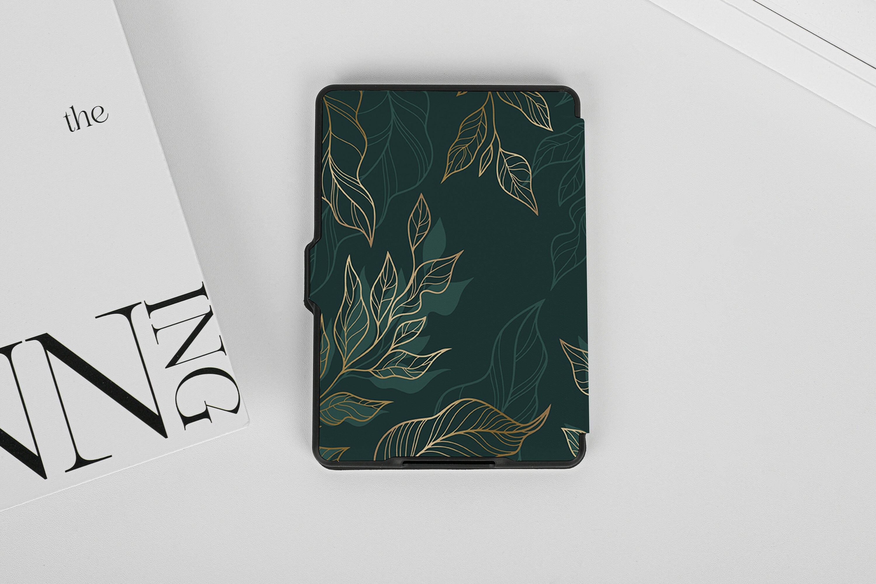 Green Gold Abstract Leaf Kindle Paperwhite Case, Kindle Paperwhite Case ...