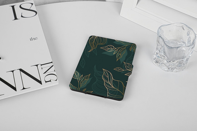 Green Gold Abstract Leaf Kindle Paperwhite Case, Kindle Paperwhite Case ...