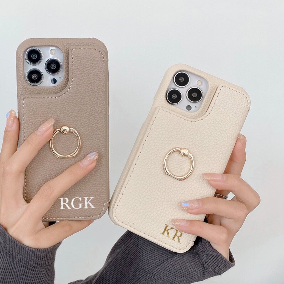 Personalized Leather Phone Case Ring Holder Finger Phone - Etsy UK