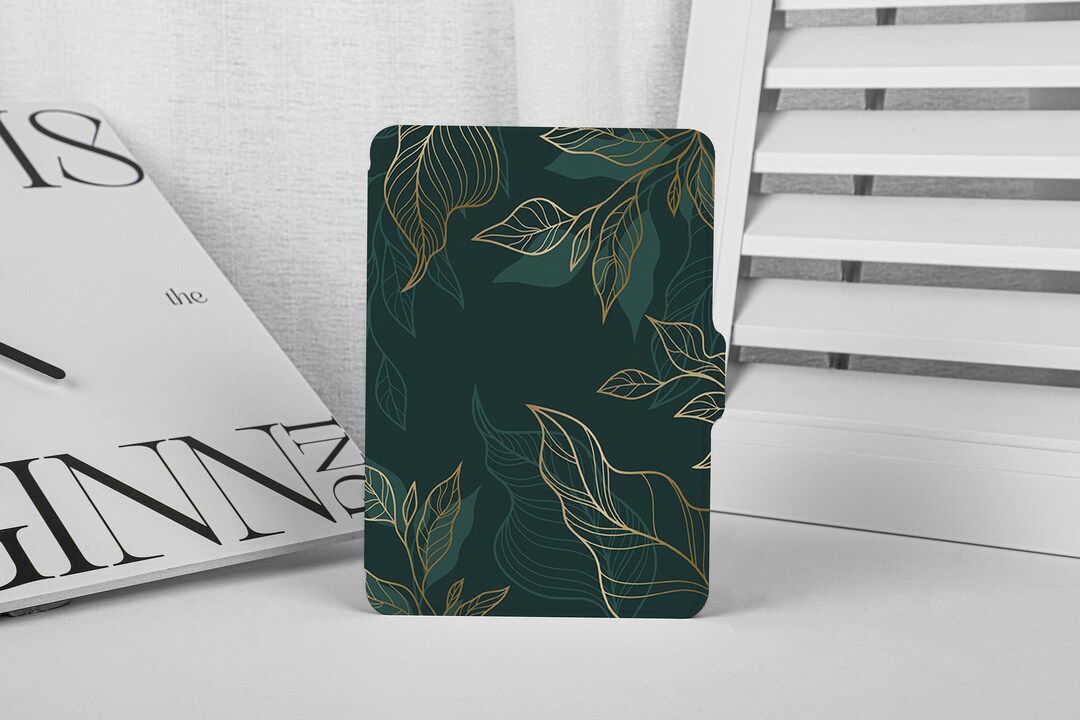 Green Gold Abstract Leaf Kindle Paperwhite Case, Kindle Paperwhite Case ...