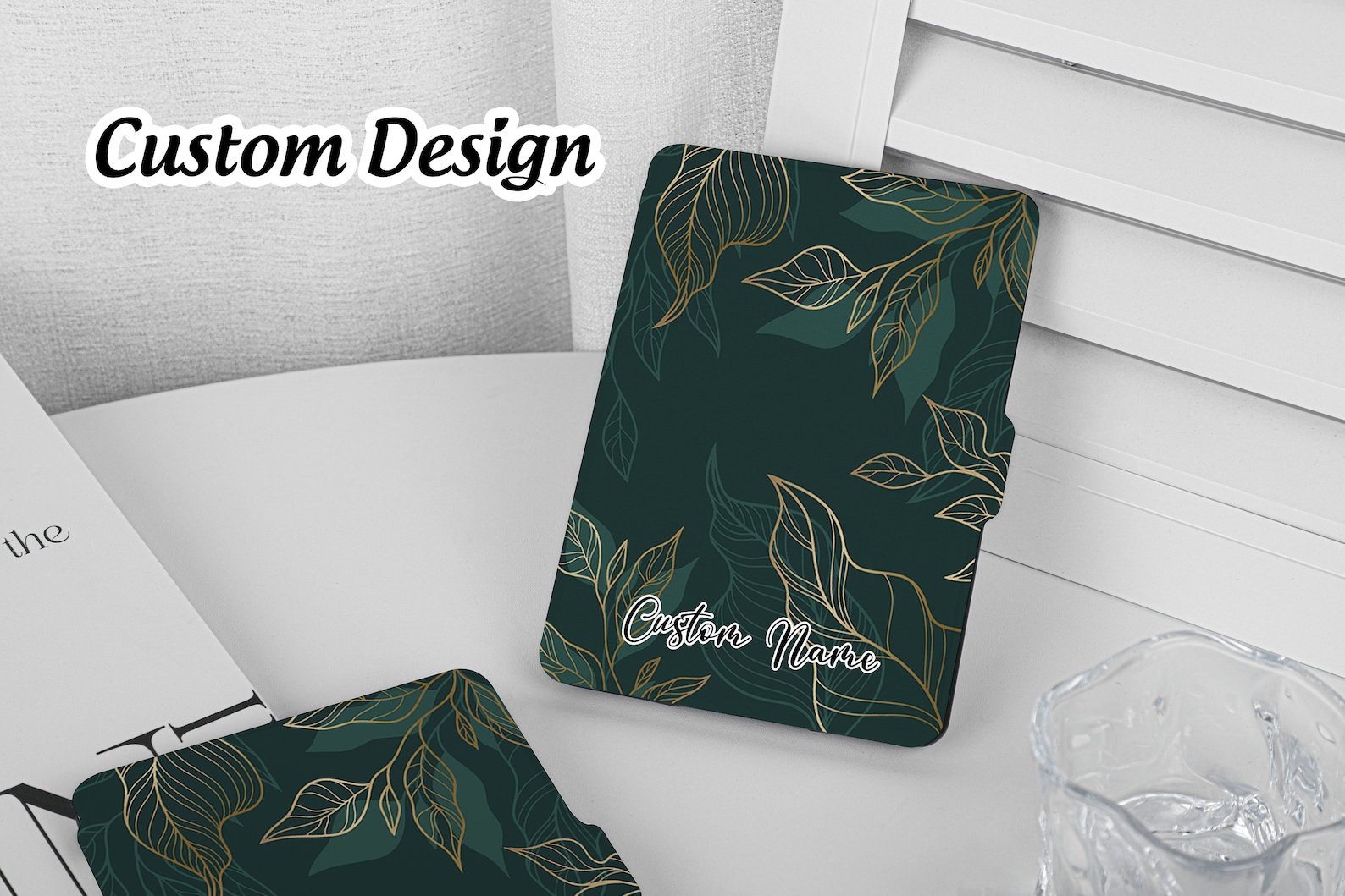 Green Gold Abstract Leaf Kindle Paperwhite Case, Kindle Paperwhite Case ...