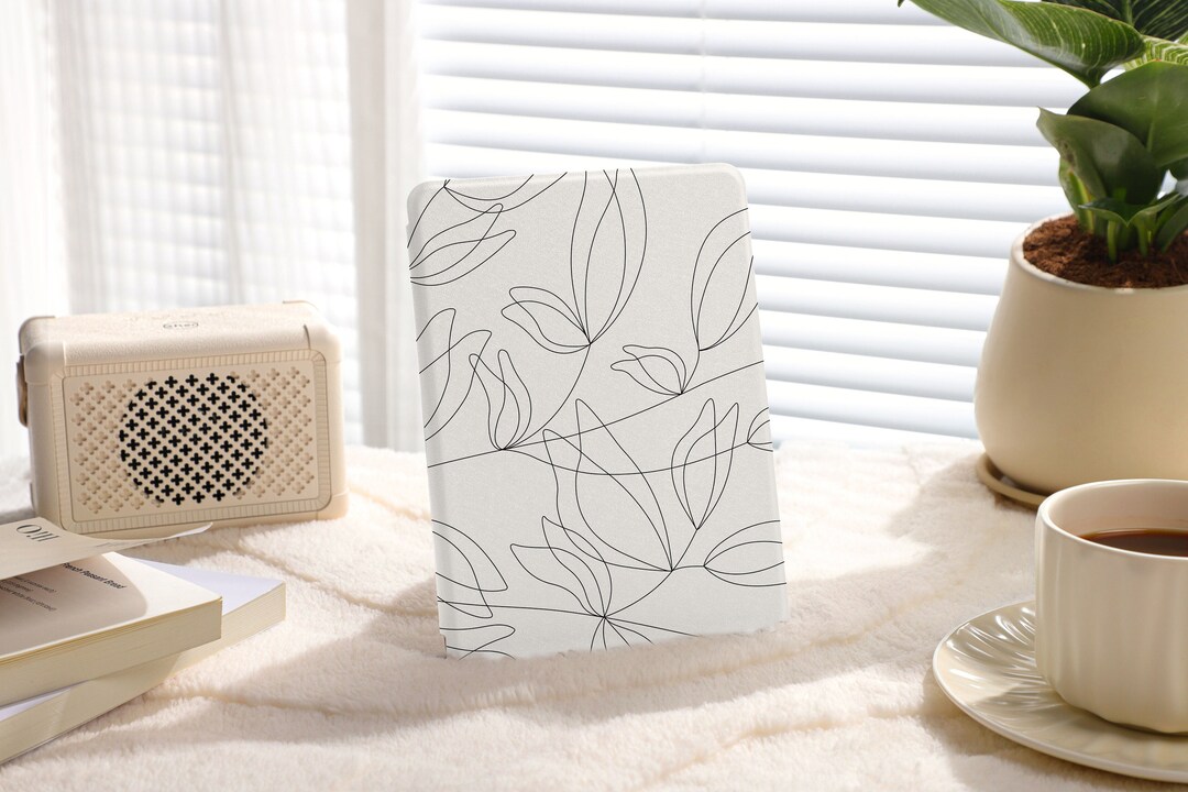Line Art Kindle Paperwhite Case: Leaf Design, 6.8" - Etsy