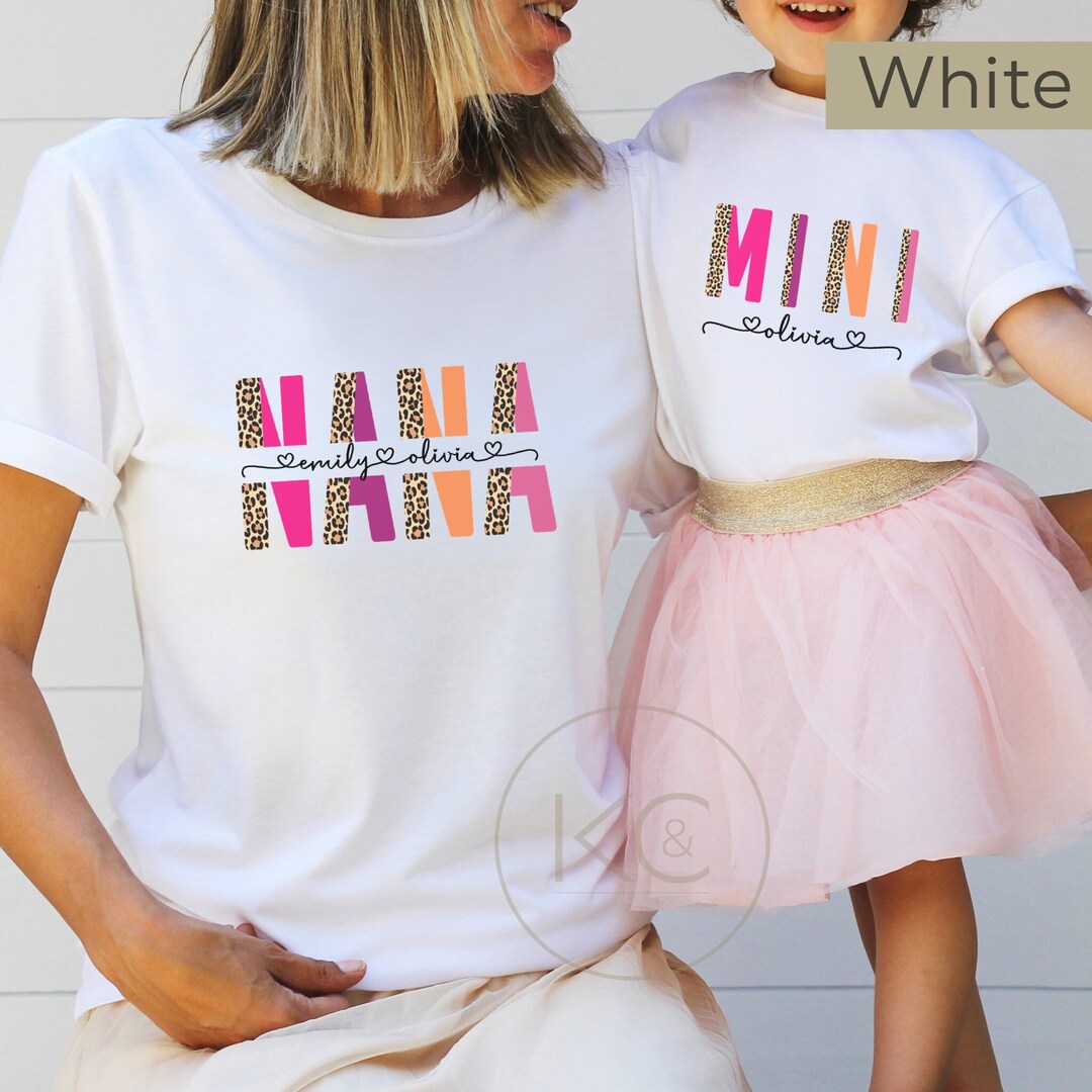 Matching Nana Grandma Mini T-shirts, Custom Names Gigi Tee,best Gifts ...