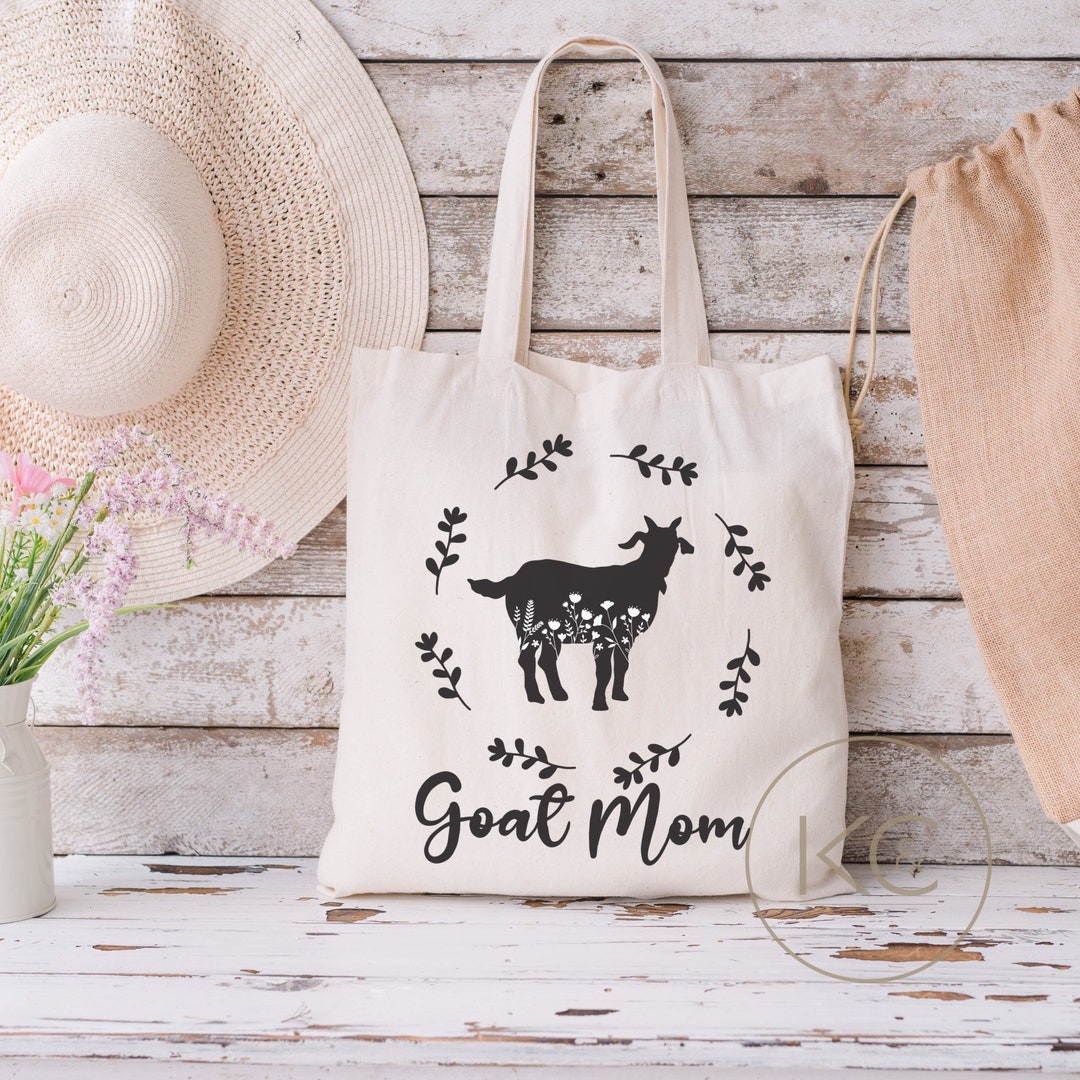 Funny Goat Saying Canvas Tote Bag, Gift for a Goat Mom, Farmers Market ...
