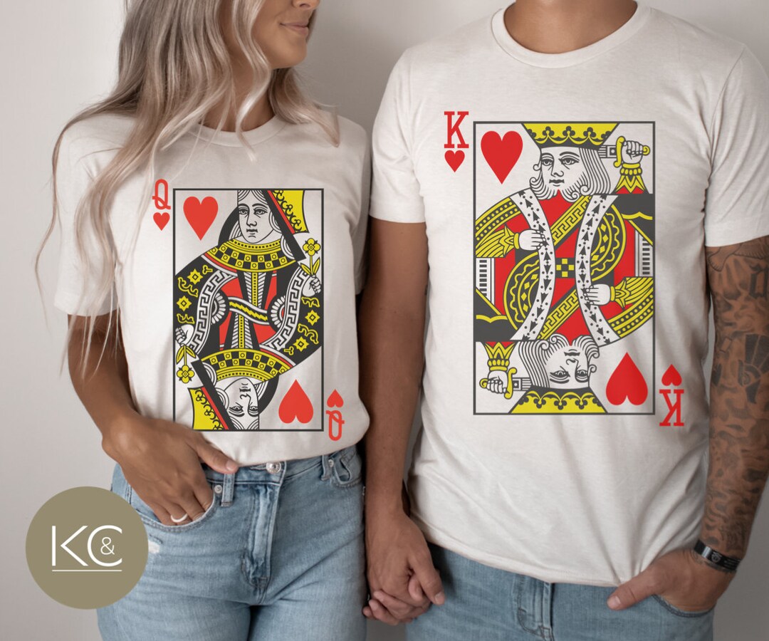 Queen and King of Hearts T-shirts, Matching Playing Cards Shirts, Deck ...