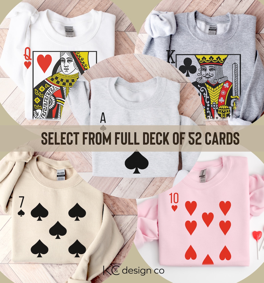Deck of Cards Group Costume Sweatshirts, Poker Outfit Cards Crewneck ...