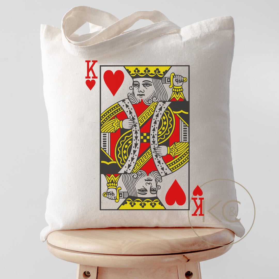 Playing Cards Canvas Tote Bag, King Queen Jack Ace Cards Bag, Gift for ...
