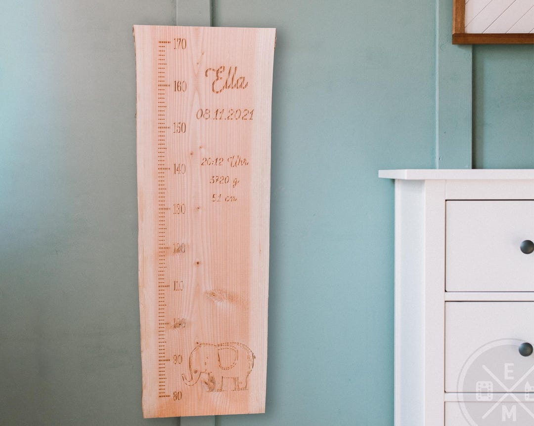 Children's Height Chart With Engraved Name | Wooden Height Chart | Oak ...