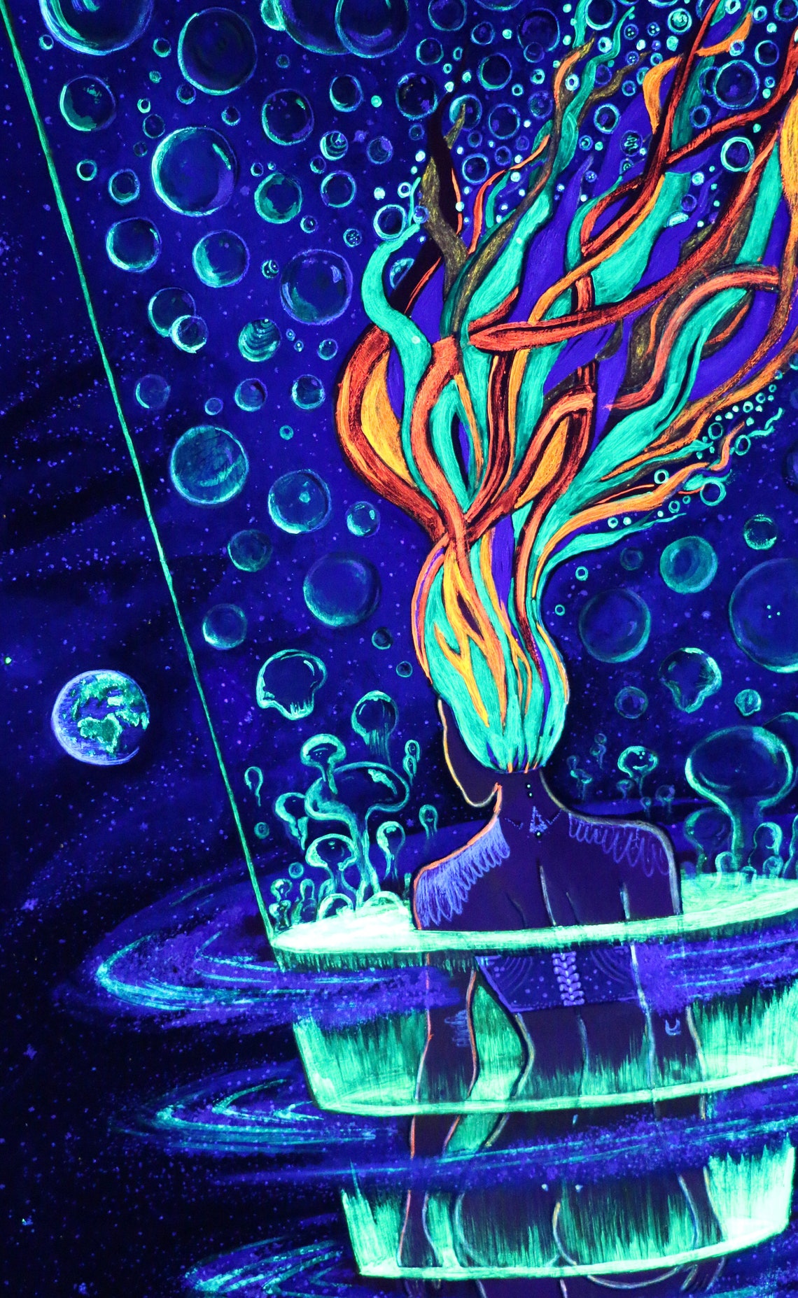 UV Blacklight Wall Art Glow-in-the-dark Psychedelic Uv-active Visionary ...