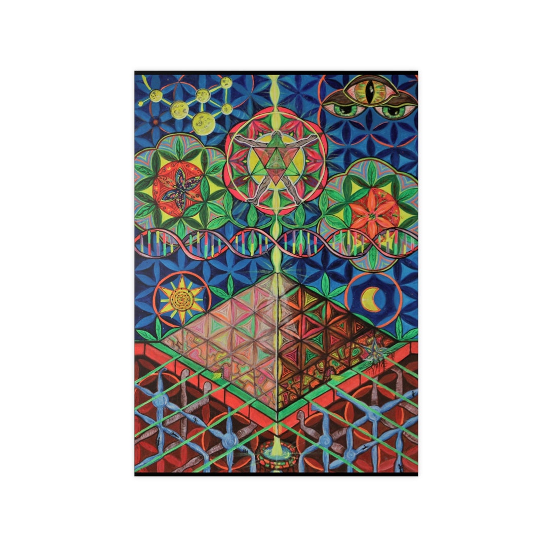 Sacred Geometry Art Print Posters Flower of Life Symbol - Etsy