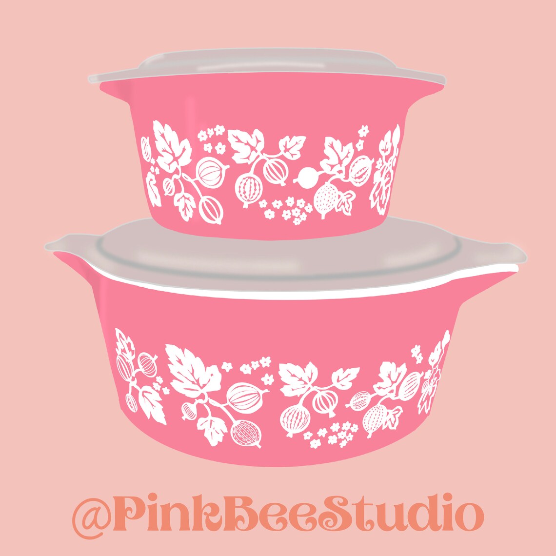 Pink Pyrex Dish DIGITAL PRINT Pink Vintage Pyrex Art Print | Etsy