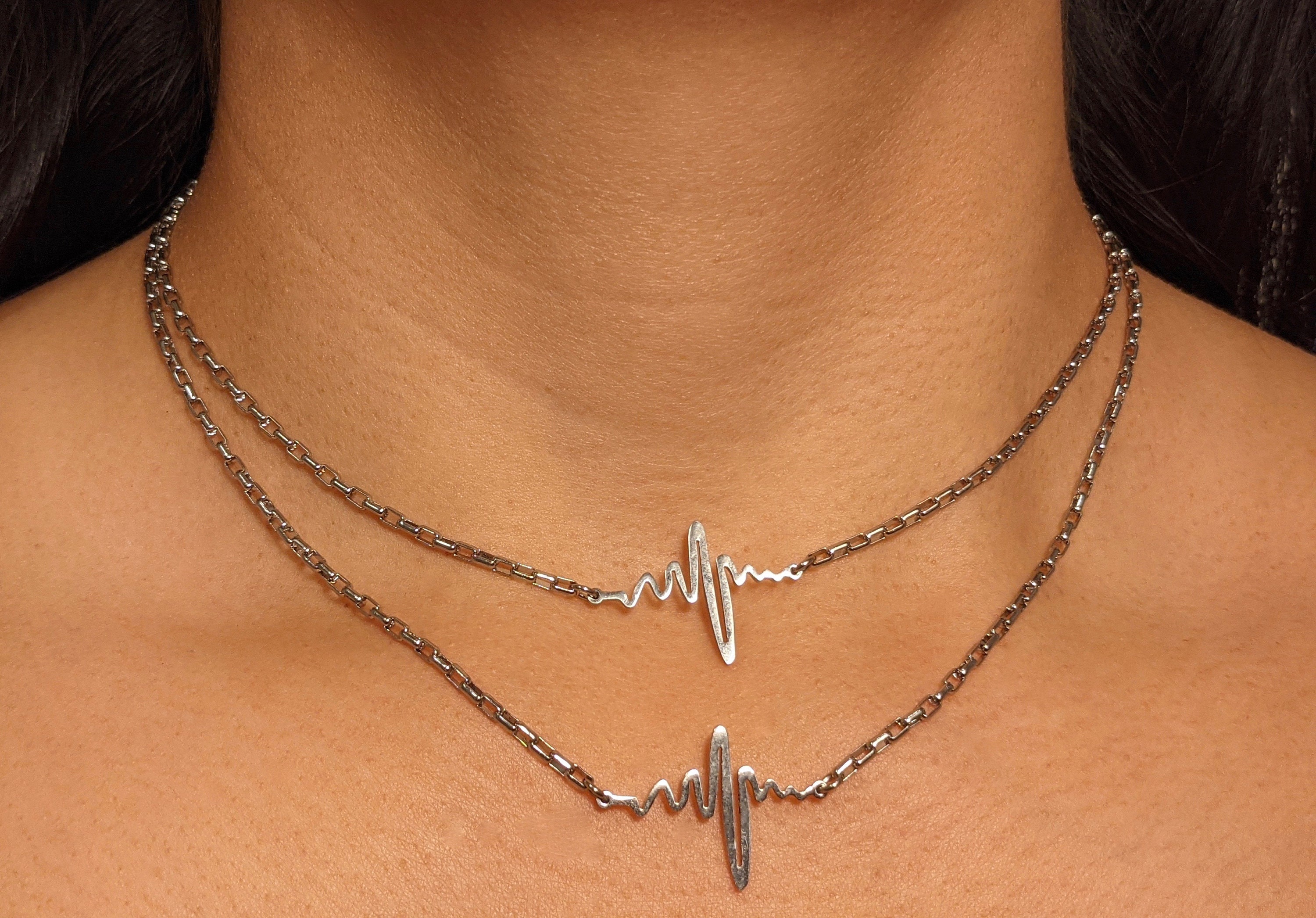 Stainless Steel EKG Necklace, ECG, Medical Student, Nurse, Gift, Heart ...