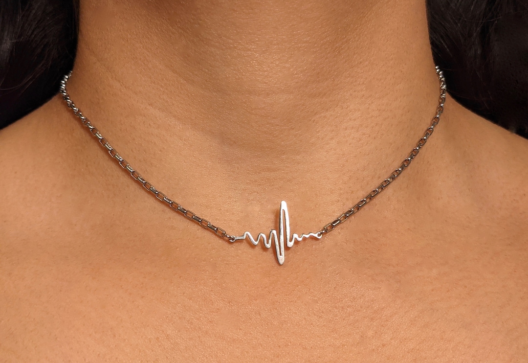 Stainless Steel EKG Necklace, ECG, Medical Student, Nurse, Gift, Heart ...