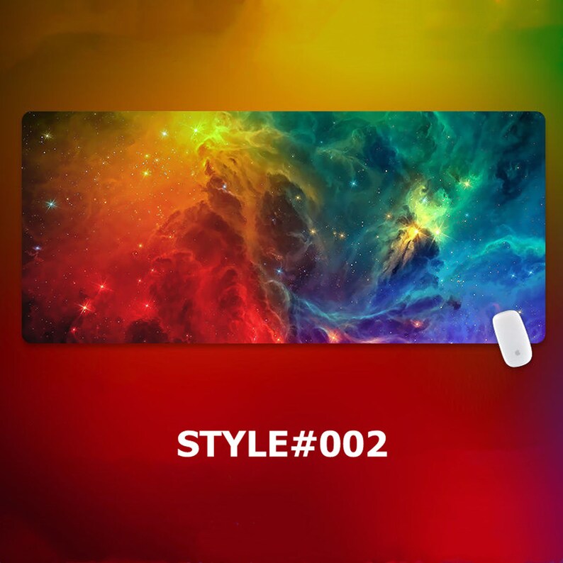 Colorful Aster Nebula Rubber Desk Mat Table Protector Long | Etsy