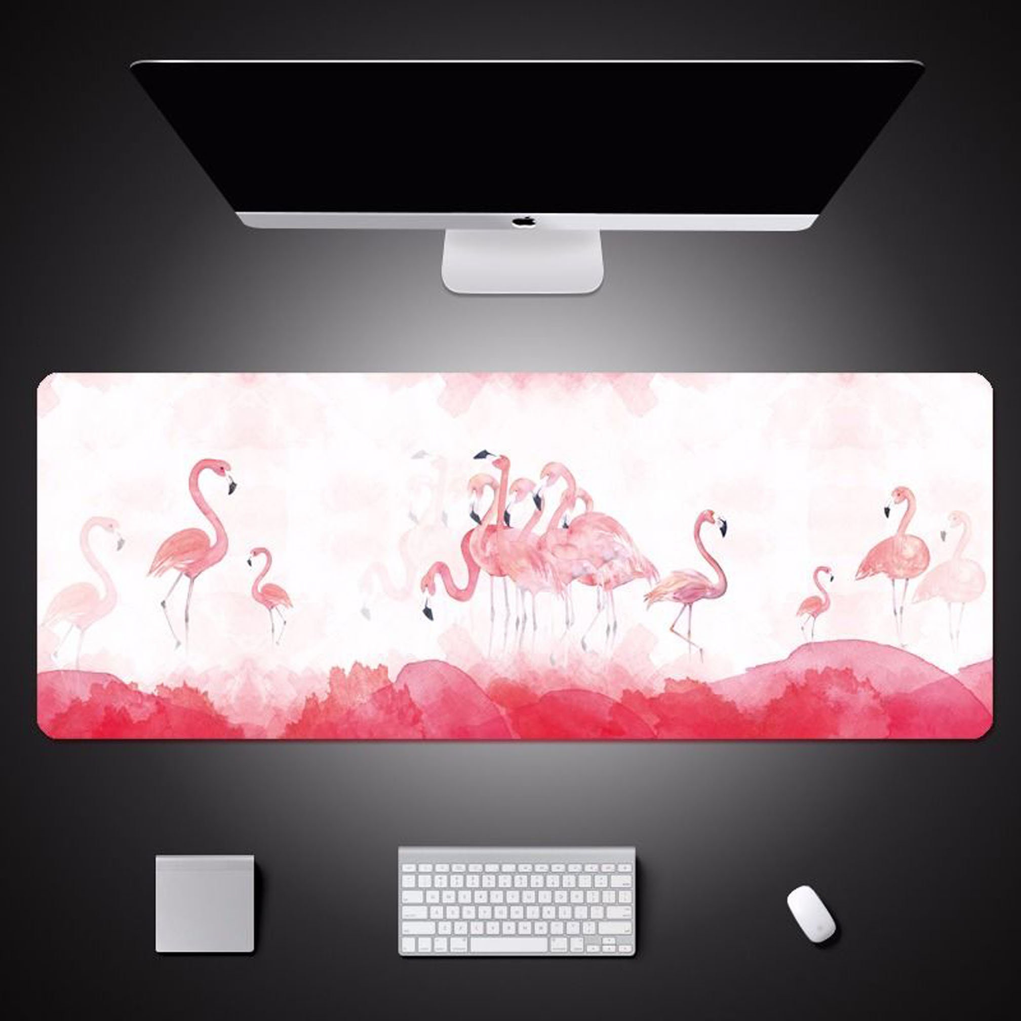 Rubber Cute Spring Summer Flamingo Desk Mat Table Protector | Etsy