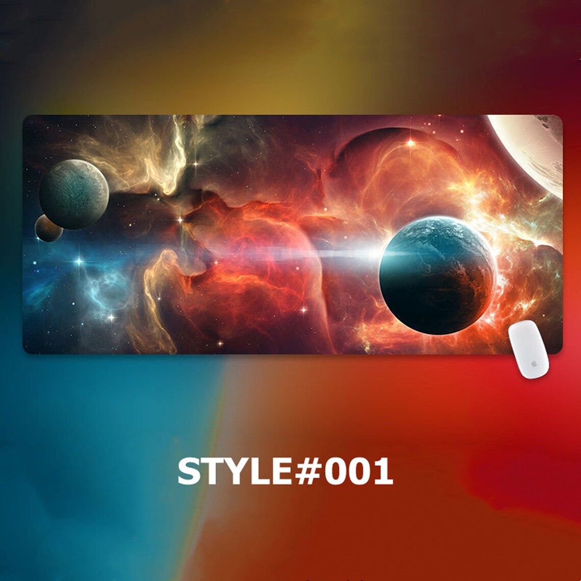 Colorful Aster Nebula Rubber Desk Mat Table Protector Long | Etsy