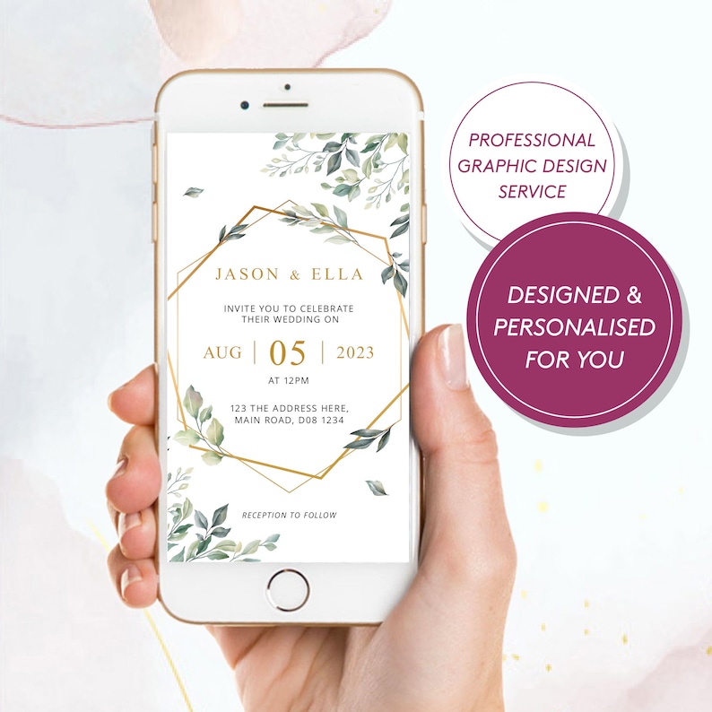 Personalised Digital Wedding Invitation, Wedding E-invite, Wedding ...