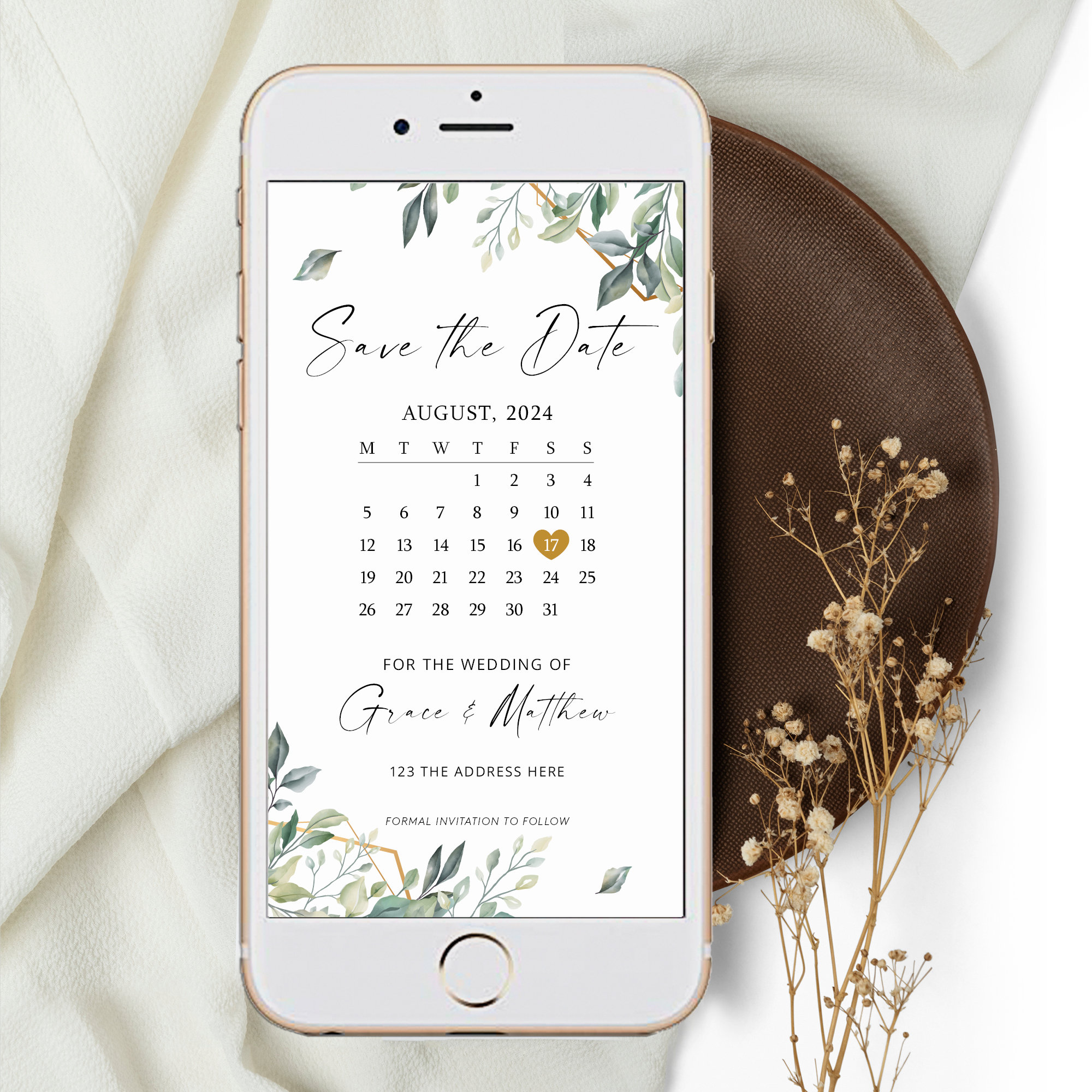 Personalised Digital Calendar Save the Date Save the Evening - Etsy