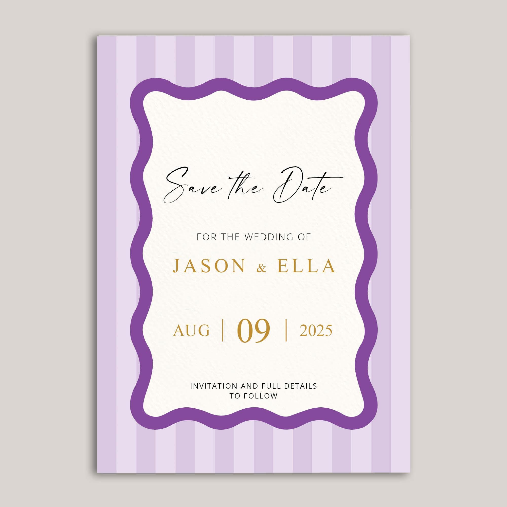 Purple Wavy Line Border Frame Clipart: Wedding Invitation Border ...