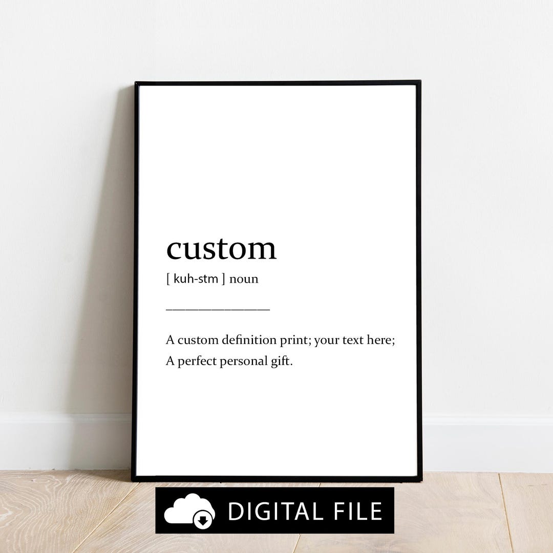 Custom Definition Print, Quote Poster, Personalised Print, Custom Word ...