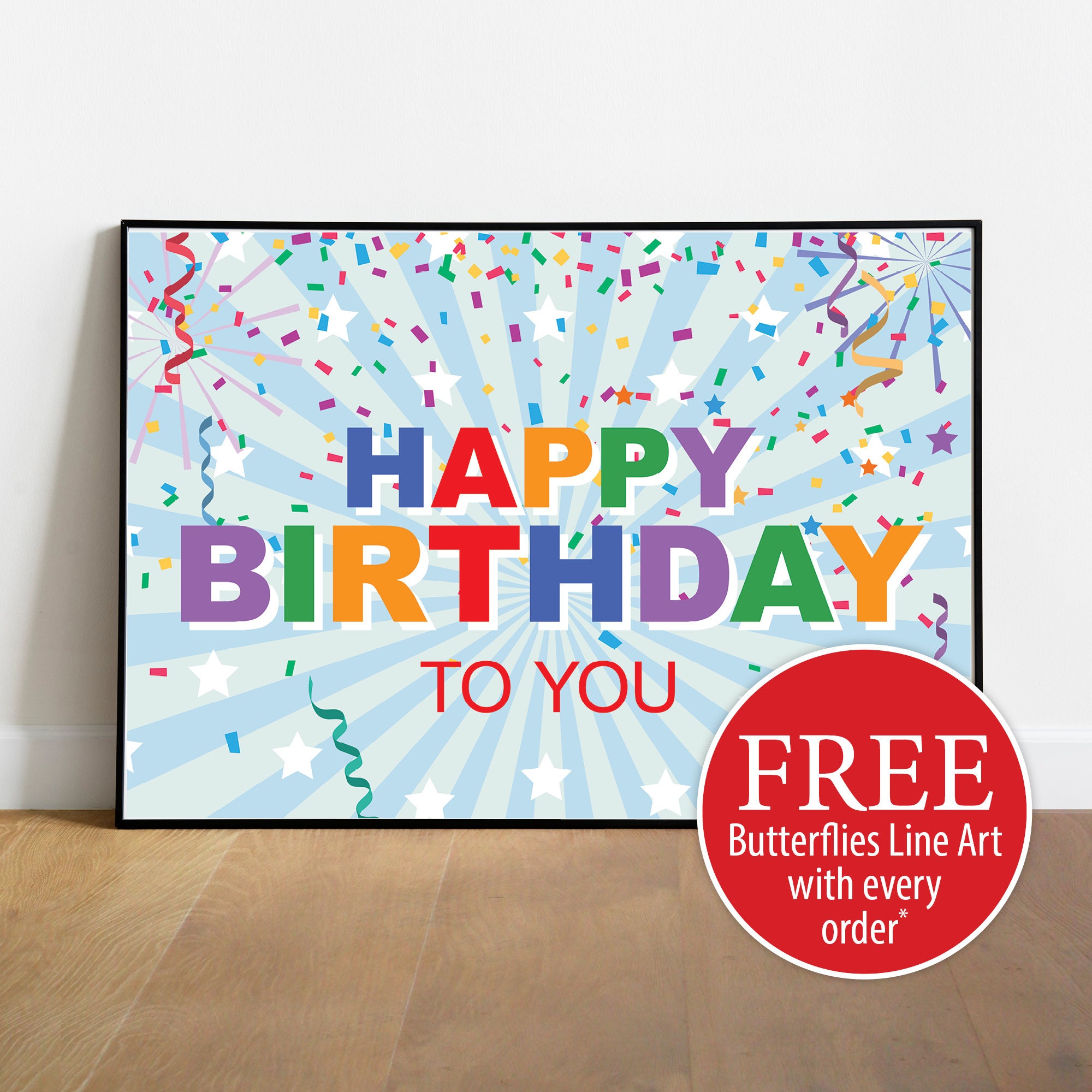 Happy Birthday Sign Happy Birthday Print Happy Birthday | Etsy