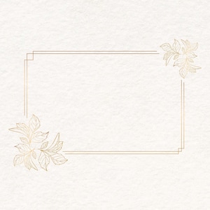 Gold Leaf Frame Clipart: Wedding Invitation Border (digital Download ...