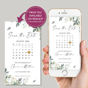 Personalised Digital Calendar Save the Date, Save the Evening E-invite ...
