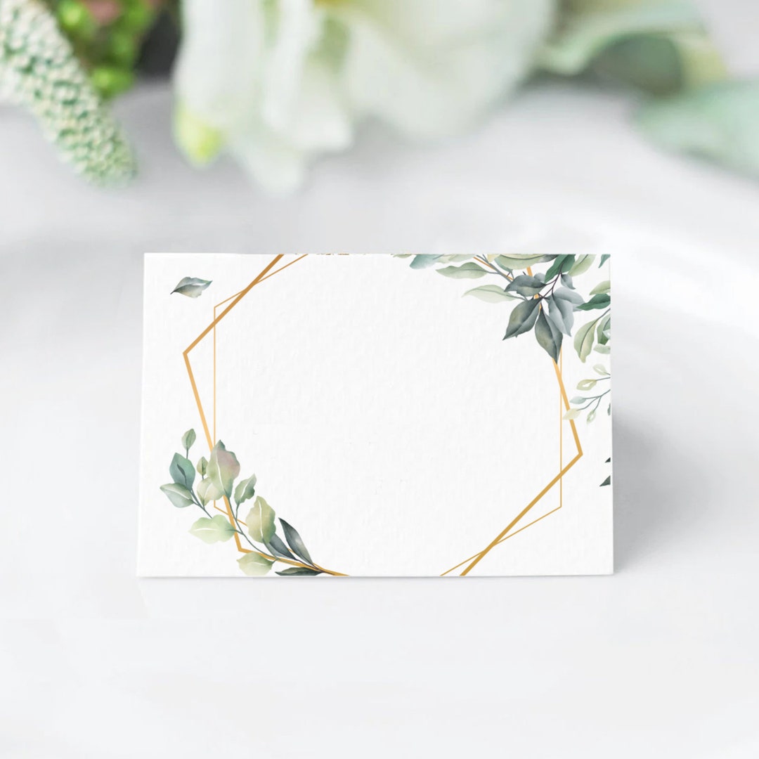 Floral Wedding Place Cards Template, Floral Wedding Table Name Cards ...