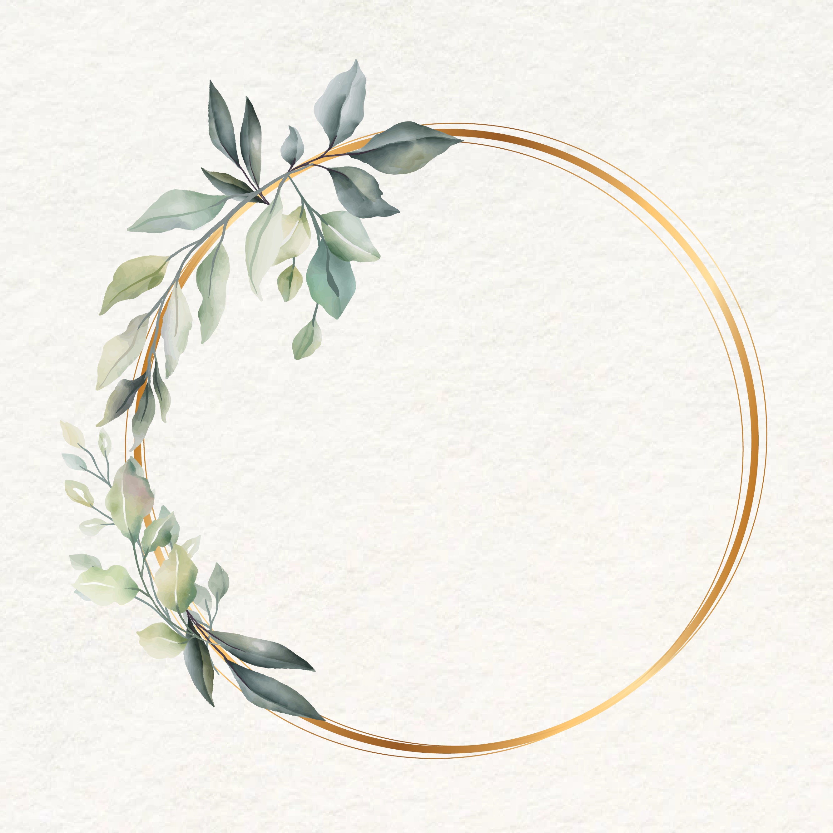 Gold Wreath Clipart, Wedding Invitation Clipart, Wreath PNG, DIY ...
