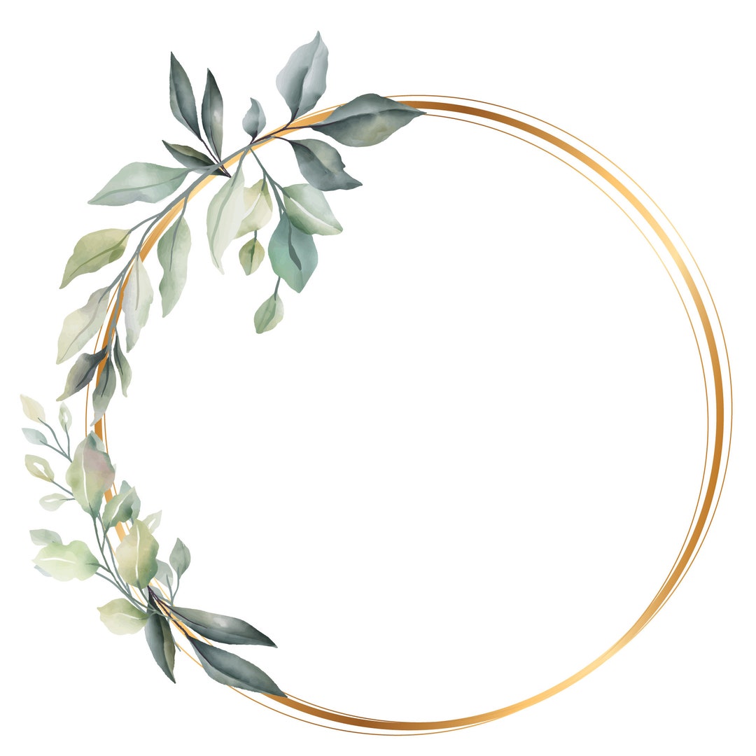 Gold Wreath Clipart, Wedding Invitation Clipart, Wreath PNG, DIY ...