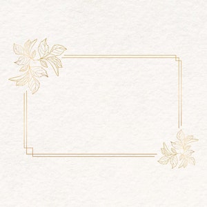 Gold Leaf Frame Clipart: Wedding Invitation Border (digital Download ...