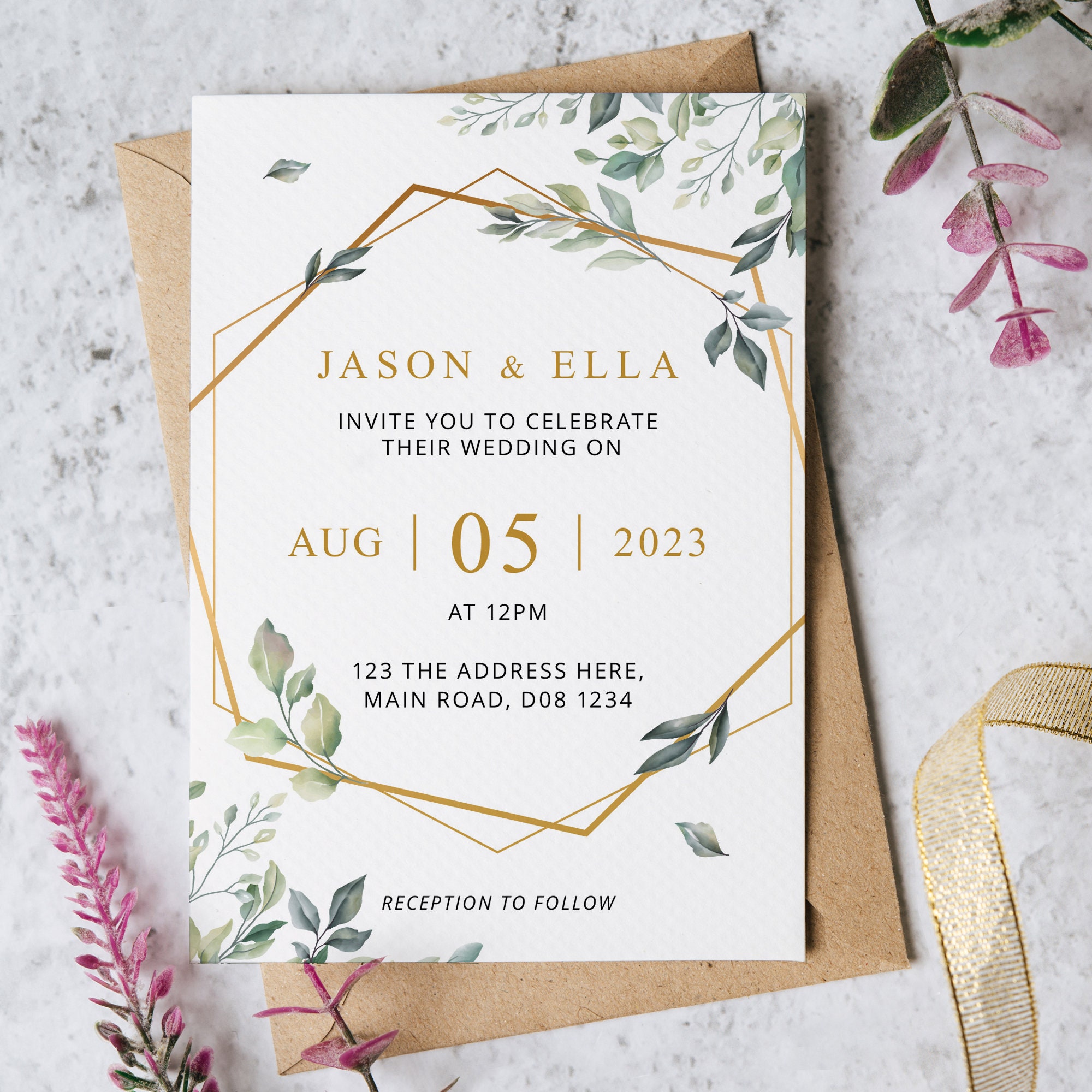 Personalised Digital Wedding Invitation Wedding E-invite - Etsy