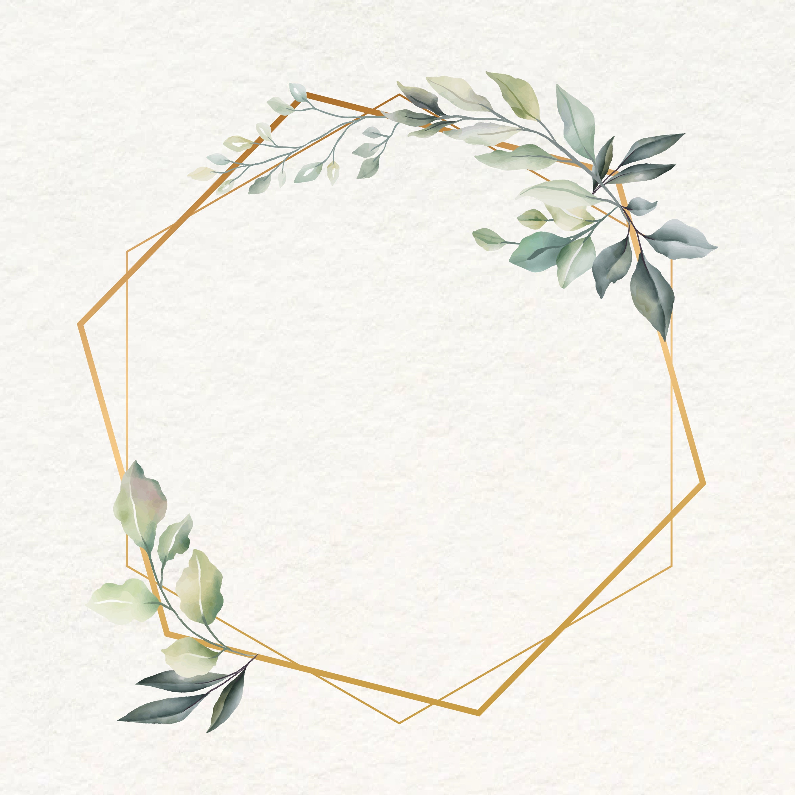 Gold Floral Wreath Clipart: Wedding Invitation PNG (digital Download ...