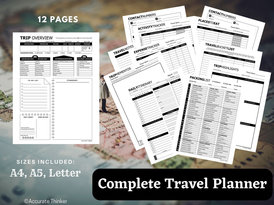 Complete Travel Planner | Daily Itinerary | Packing List | Travel ...