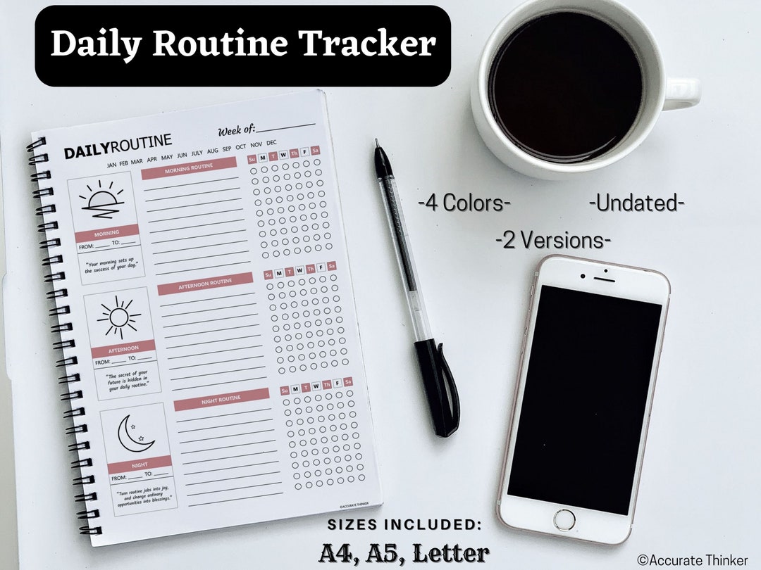 Daily Routine Tracker | Routine Checklist | Weekly Routine | Daily ...