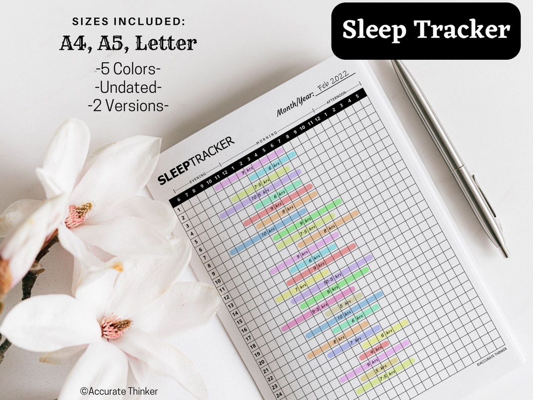 Sleep Tracker | Sleep Log | Sleep Journal | Sleep Chart | Printable ...