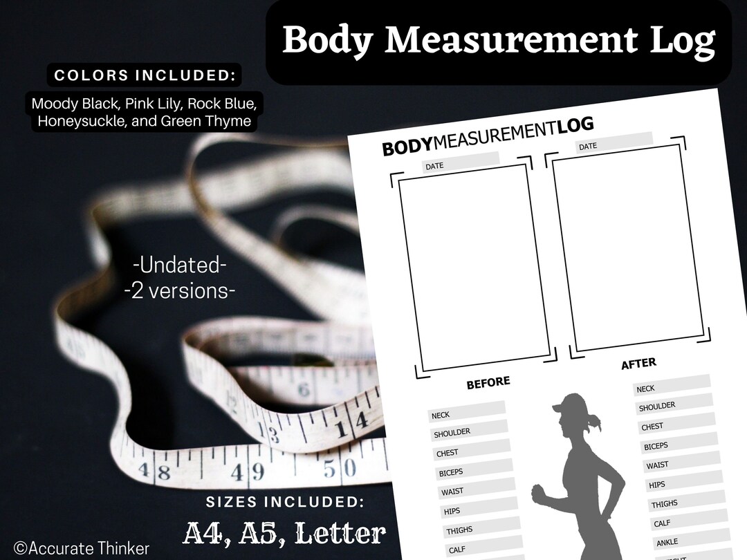 Body Measurement Log Measurement Tracker Weight Loss Tracker Weight ...