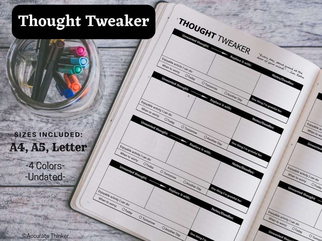 Thought Tweaker | Thought Log | Brain Dump | Thought Tracker | Reframe ...