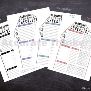 Cleaning Schedule Checklist | Cleaning Tracker | Daily Weekly Cleaning ...