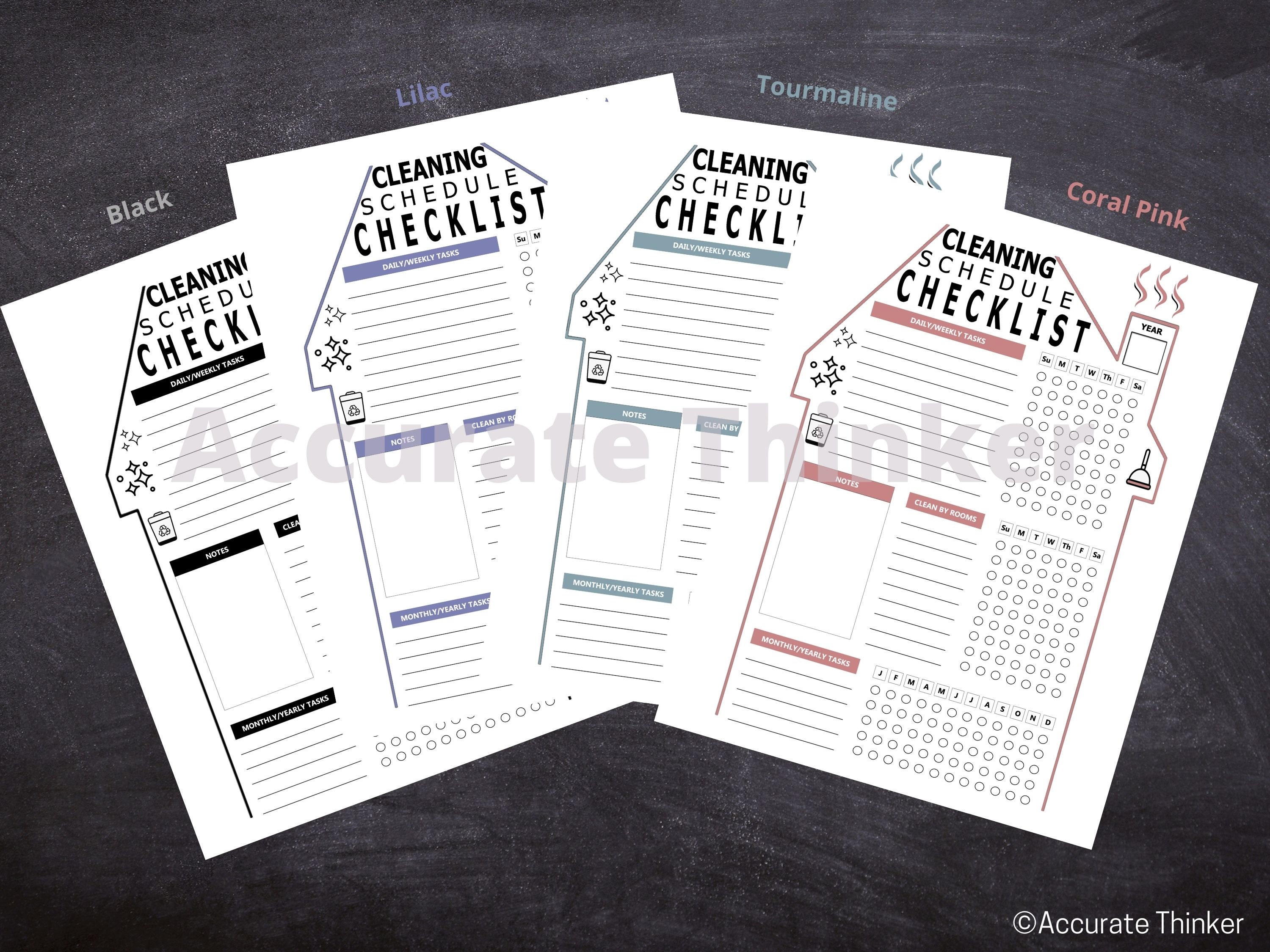Cleaning Schedule Checklist Cleaning Tracker Daily Weekly - Etsy
