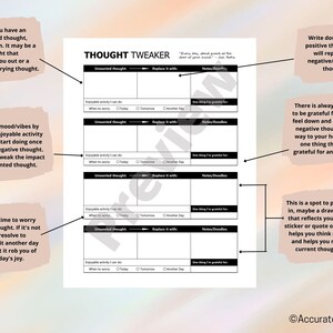 Thought Tweaker Printable | Anxiety & Intrusive Thought Reframing (PDF ...