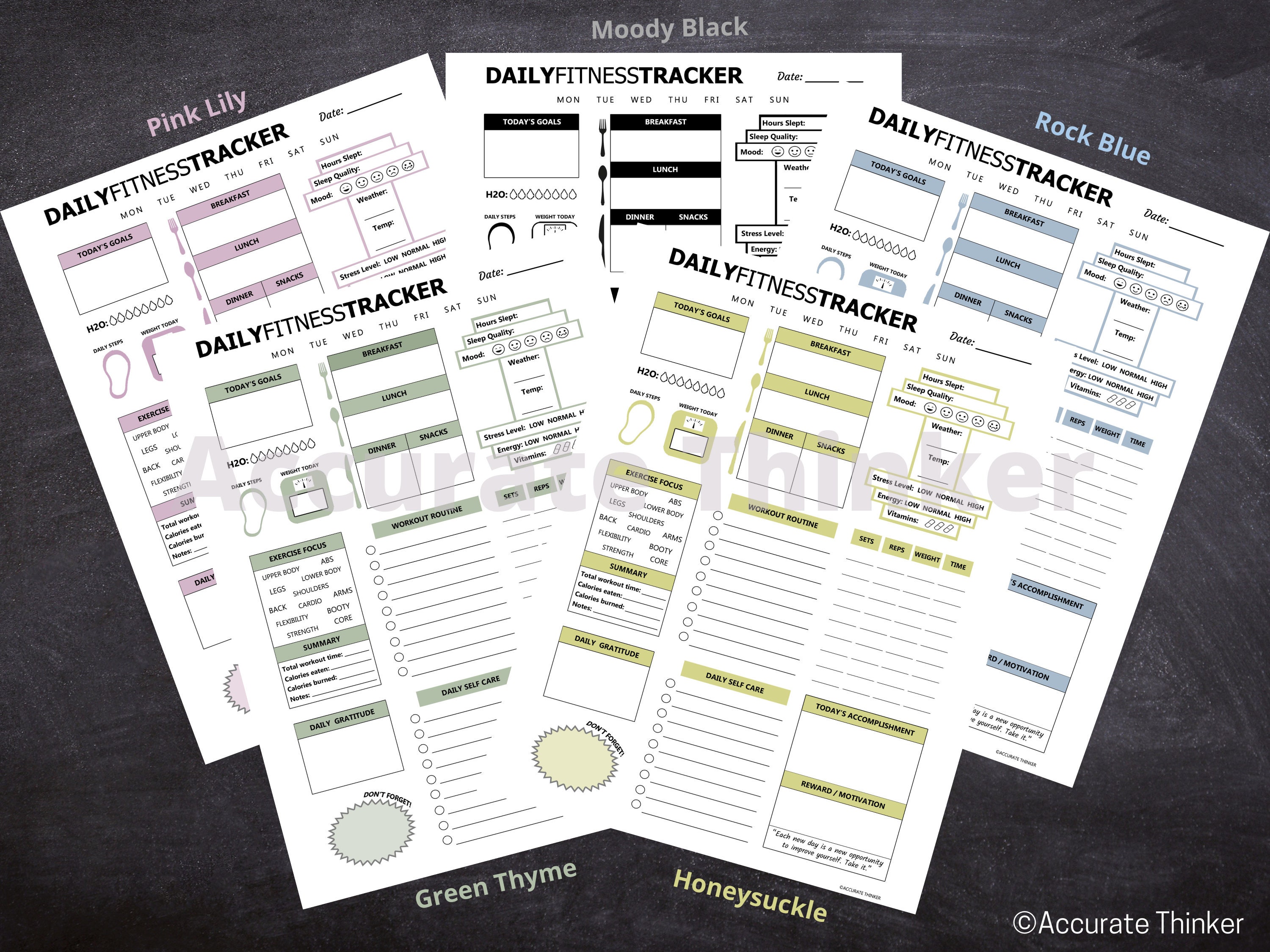 Daily Fitness Tracker Daily Exercise Log Fitness Planner - Etsy