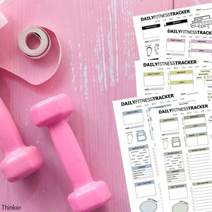 Daily Fitness Tracker Printable | Exercise, Food, Wellness Log (digital ...