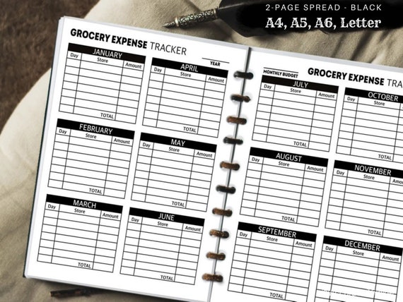 Grocery Expense Tracker Grocery Tracker Grocery Expense | Etsy