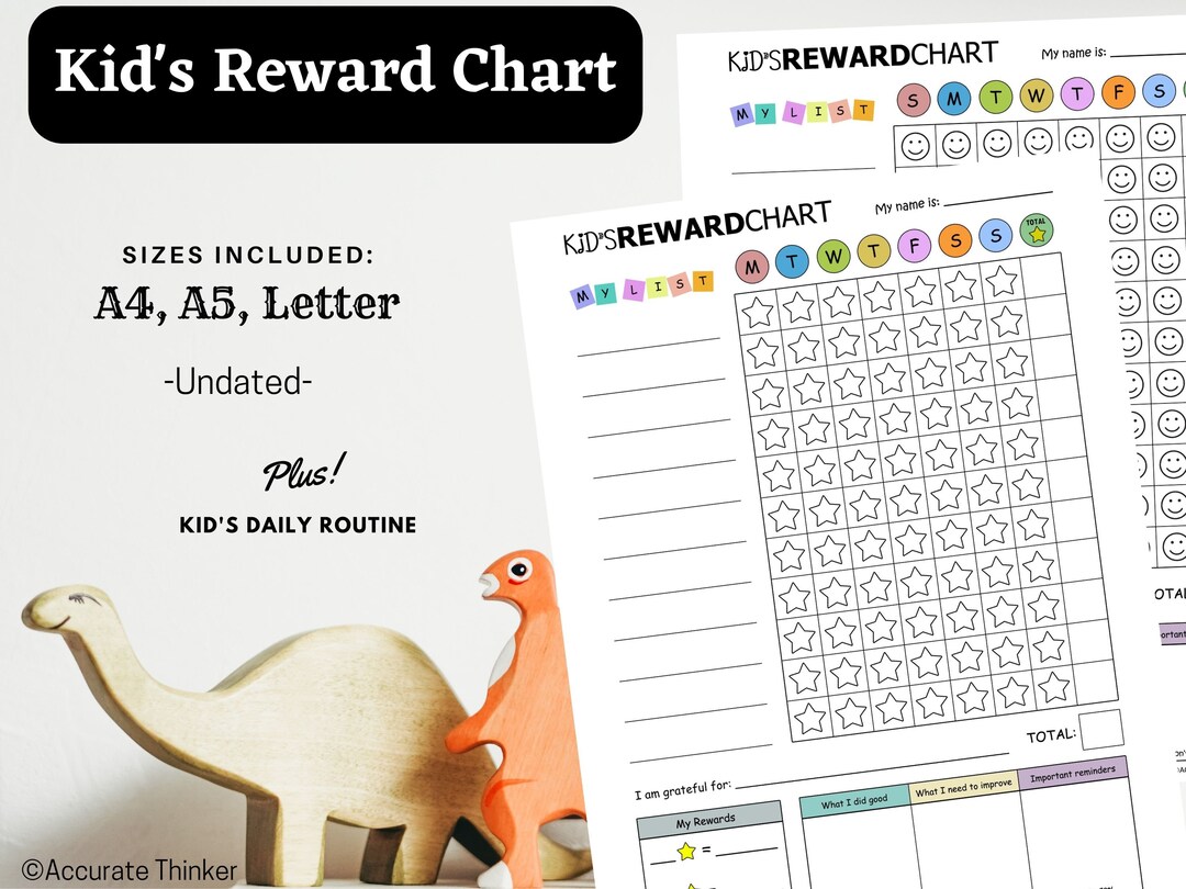 Reward Chart for Kids | Responsibility Chart | Kids Reward Chart | Kids ...